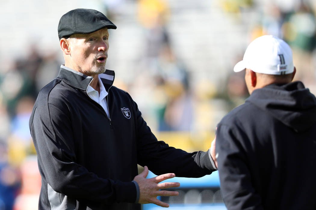 Raiders GM Mike Mayock Warming Up Amid Unusual Conditions